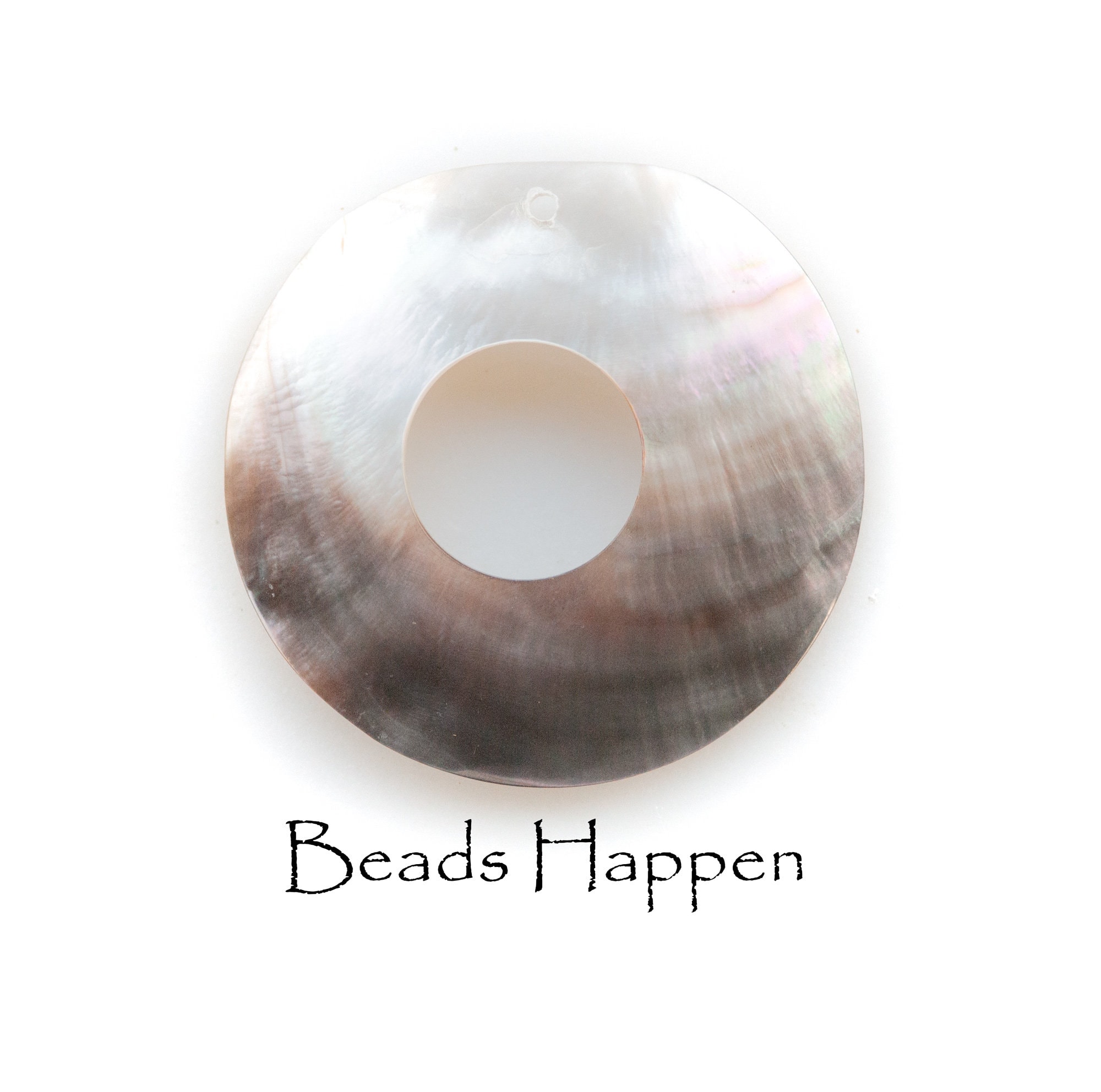 48mm Abalone Disk Donut With 16mm Center Hole and 2mm Top Hole | Etsy