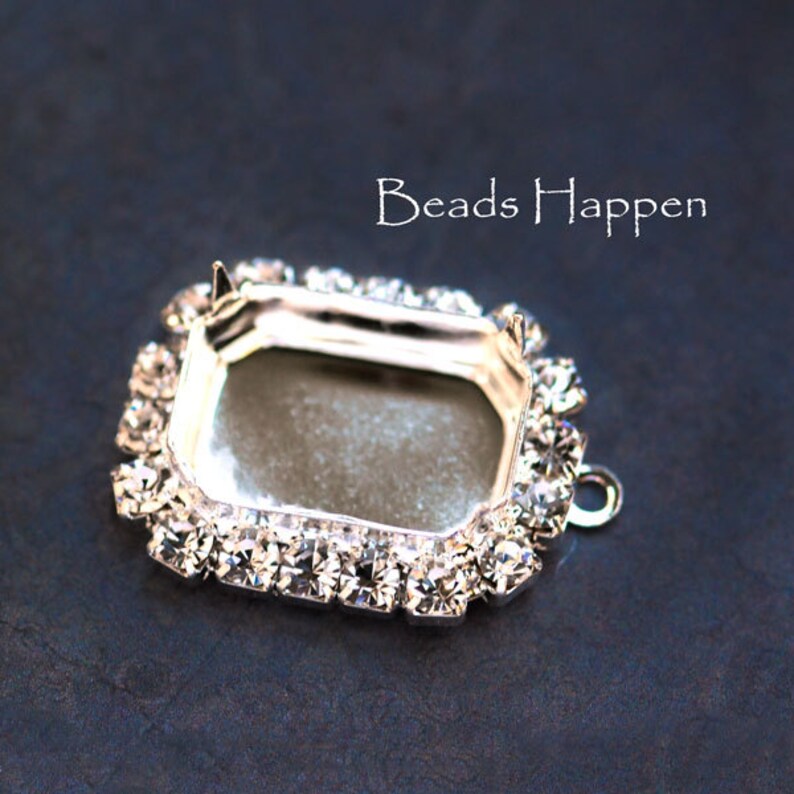 Sensational 18x13mm Octagon Jewel Stone Setting With SWAROVSKI - Etsy