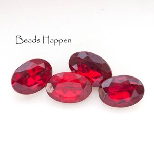 16x11mm Vintage Oval Siam Ruby Red Glass Gems From Czechoslovakia ...