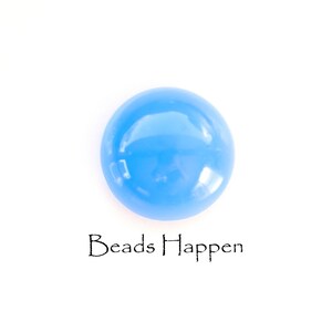 15mm Vintage Chalcedony Blue Glass Round Cabochon, Cabochon Tops ...