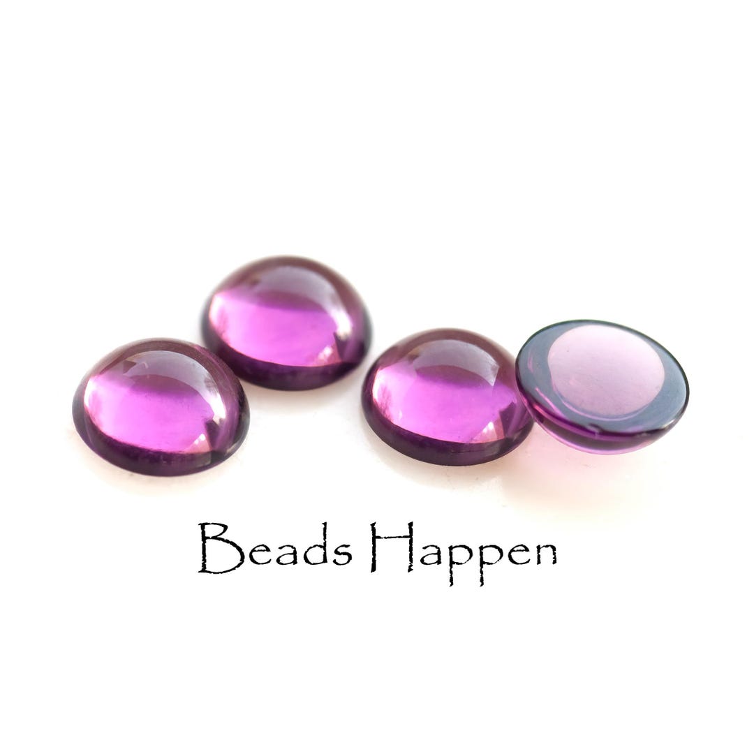 8mm SWAROVSKI Amethyst Purple Glass Round Cabochons, Smooth Tops ...