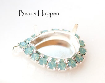 Rose Gold 18x13mm Pear Jewel Stone Setting With White Opal | Etsy