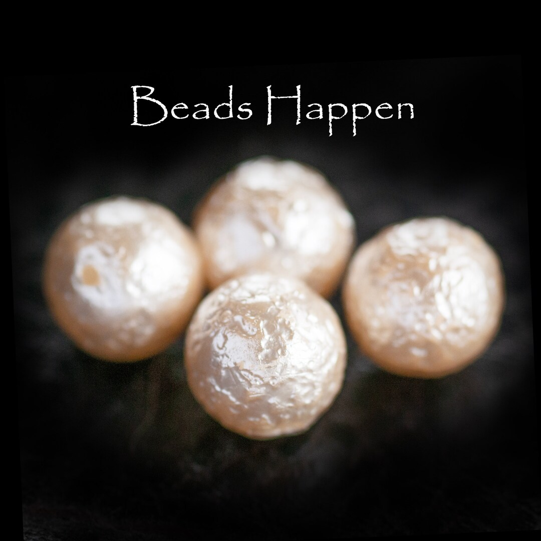 10mm Textured Bumpy Creamy Glass Pearls Pearl Beads From Czech Republic ...