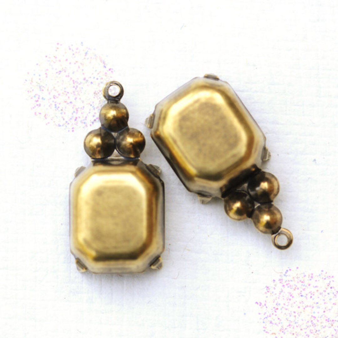 Multi Stone Setting, 12x10mm Octagon Setting, Antiqued Brass Plating ...