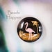 18mm Round Pink Flamingo Glass Cabochon Cab Against Black With Gold ...