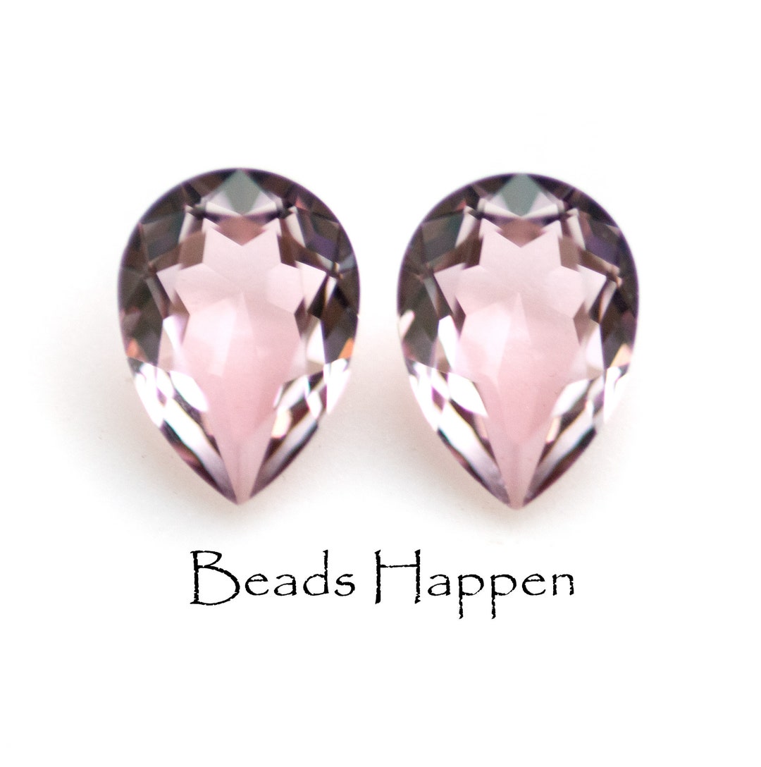 18x13mm Swarovski Antique Pink Pear Crystals, UNFOILED, Transparent ...