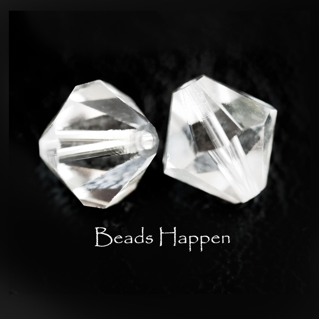 Vintage 10mm SWAROVSKI Clear Crystal Bicone Beads, Crystal Swarovski ...