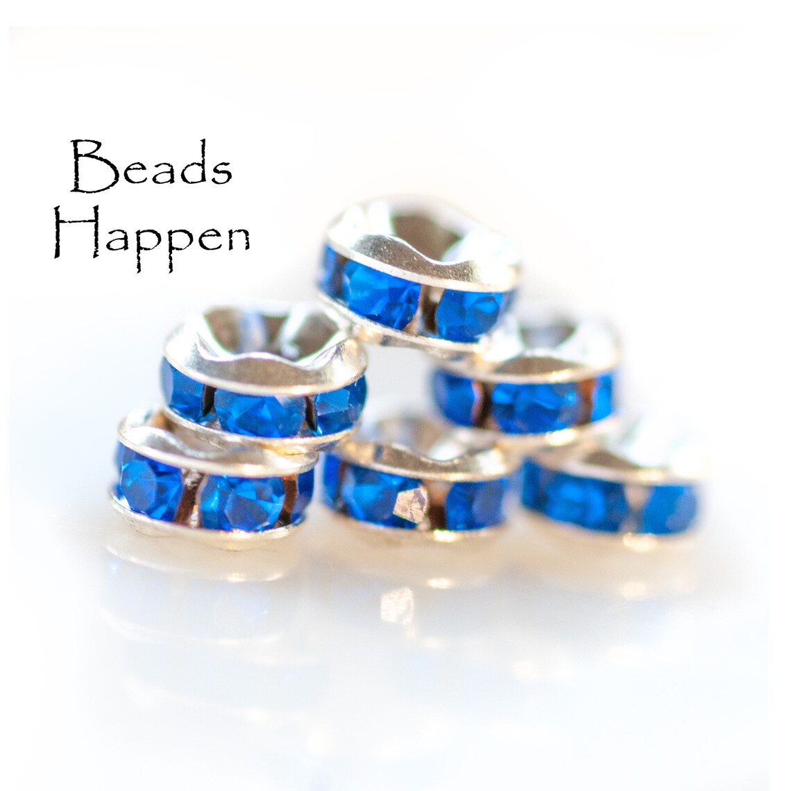 5mm Sapphire Blue Rondelle Spacer Spacers Blue Crystals - Etsy