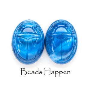 18x13mm Scarab Beetle Lapis Blue Matrix Resin Cabochons Cabs, Germany ...