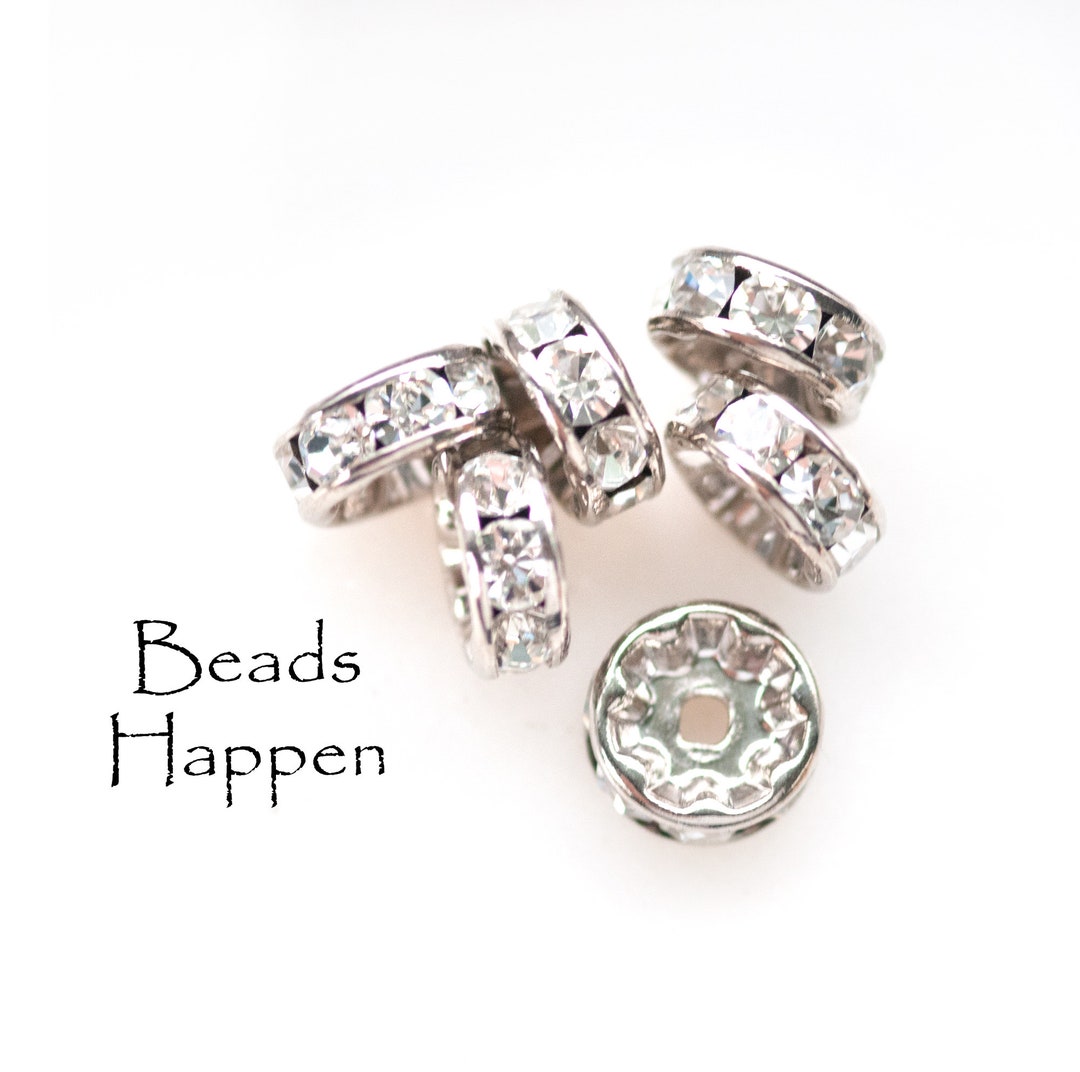 8mm Swarovski Crystal Rondell Rondelle Spacer Spacers, Clear Swarovski ...