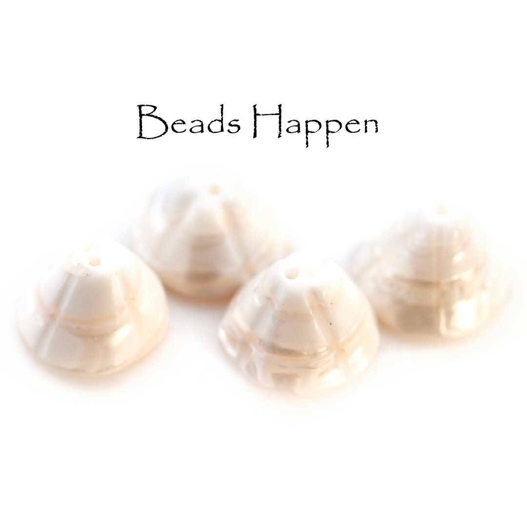 14mm Cone Shaped Shell Beads, White Shell Beads, Beach, Beachy ...