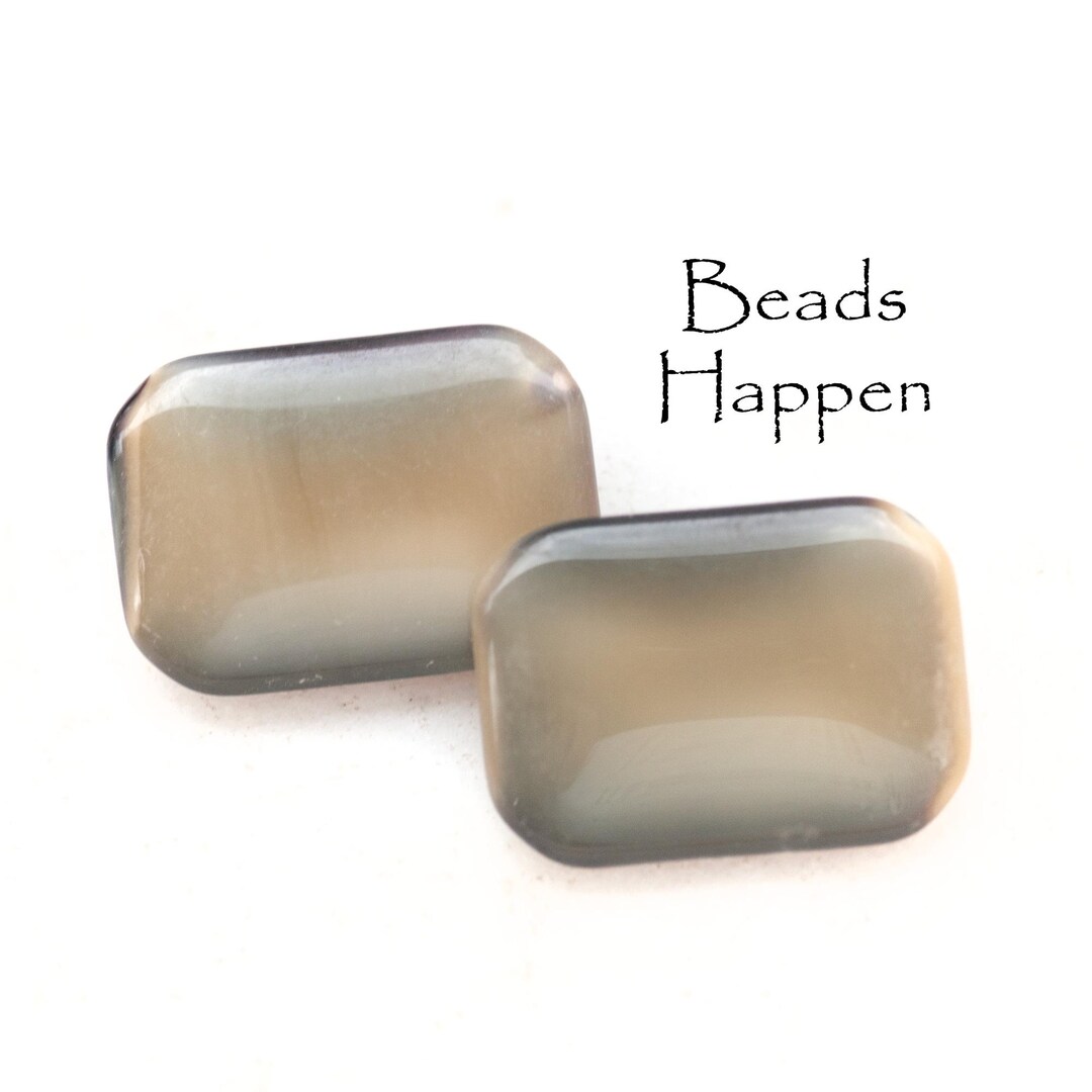 Vintage 18x13mm Tan Beige "gray" Moonstone Octagon Glass Jewels Gems ...