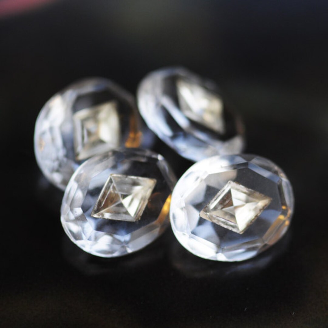 VINTAGE 12x10mm Oval Glass Jewels Gems Stones With Rhinestone Inserts ...