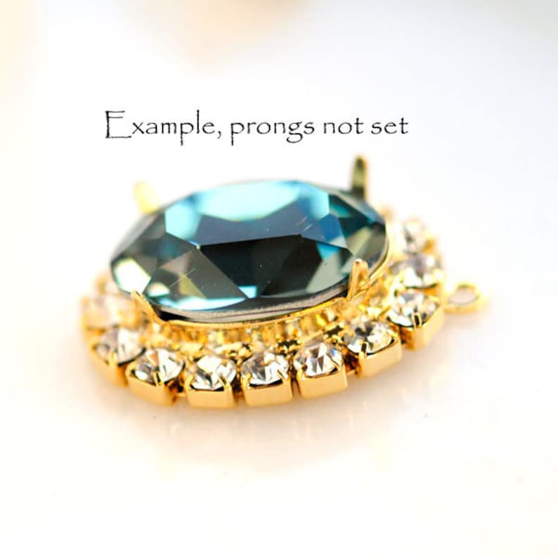 Sensational 18x13mm Oval Jewel Stone Setting With SWAROVSKI Crystals, 4 ...