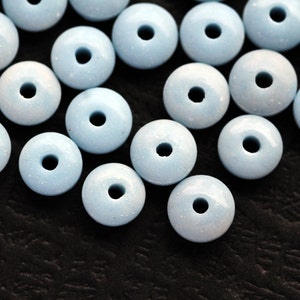 8mm 9mm Light Blue Ceramic Disk Beads, Turquoise Blue, Robins Egg Blue ...