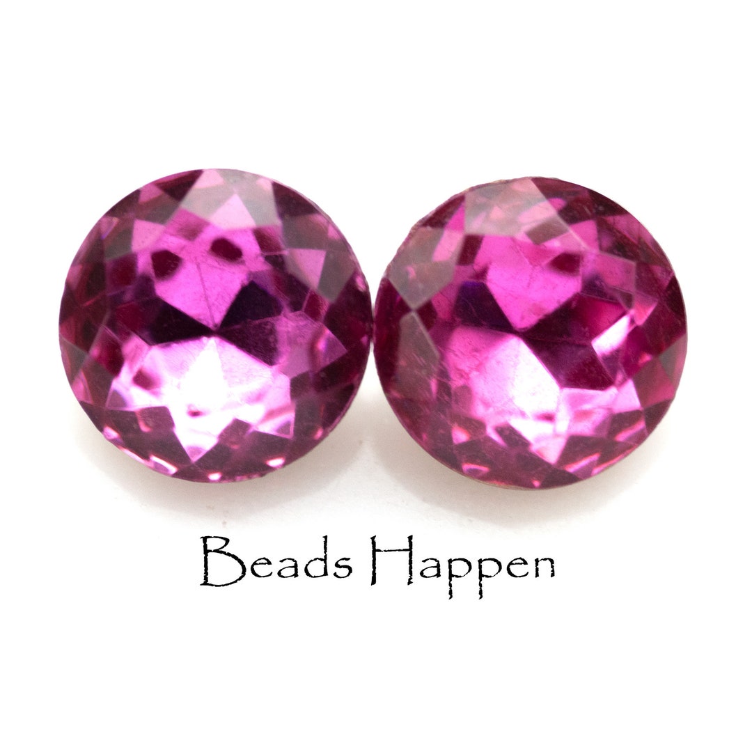 Large 60ss Vintage Glass Round Rose Chatons Dentelles Jewels, Likely ...