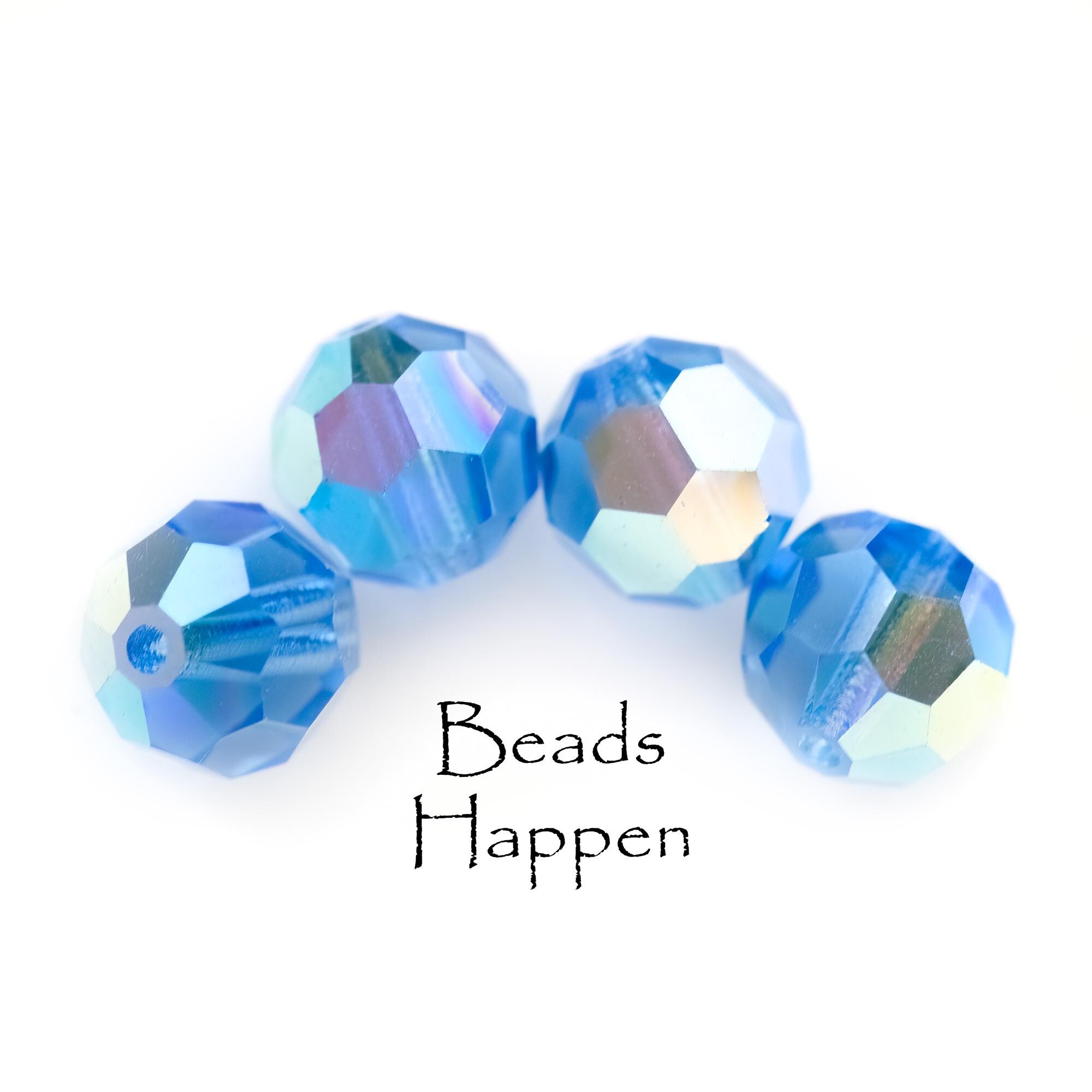8mm Round Sapphire AB Glass Crystal Round Beads, Czech Republic ...