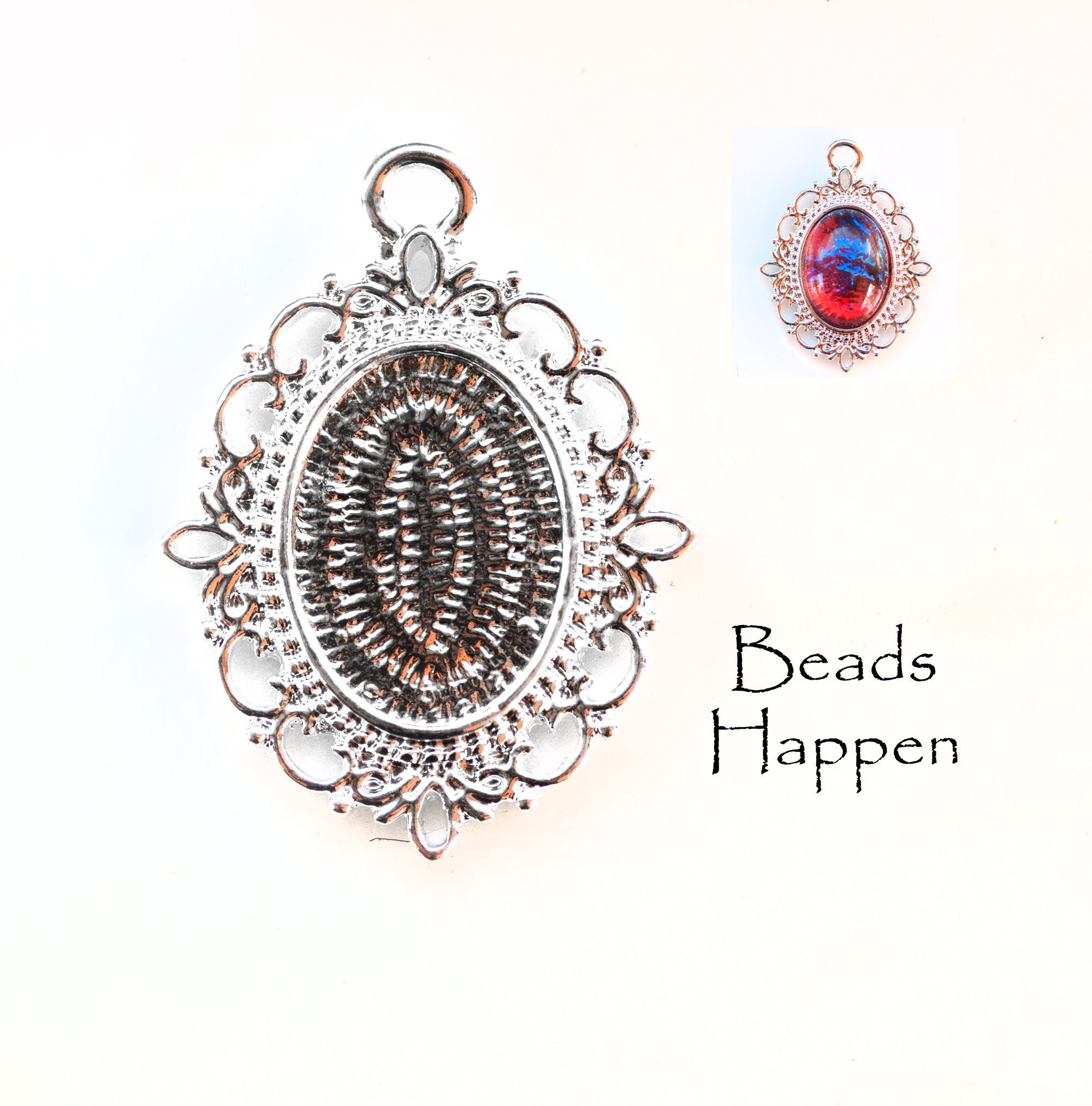 18x13mm Oval Pendant Setting for Flat Back Oval Stones One | Etsy