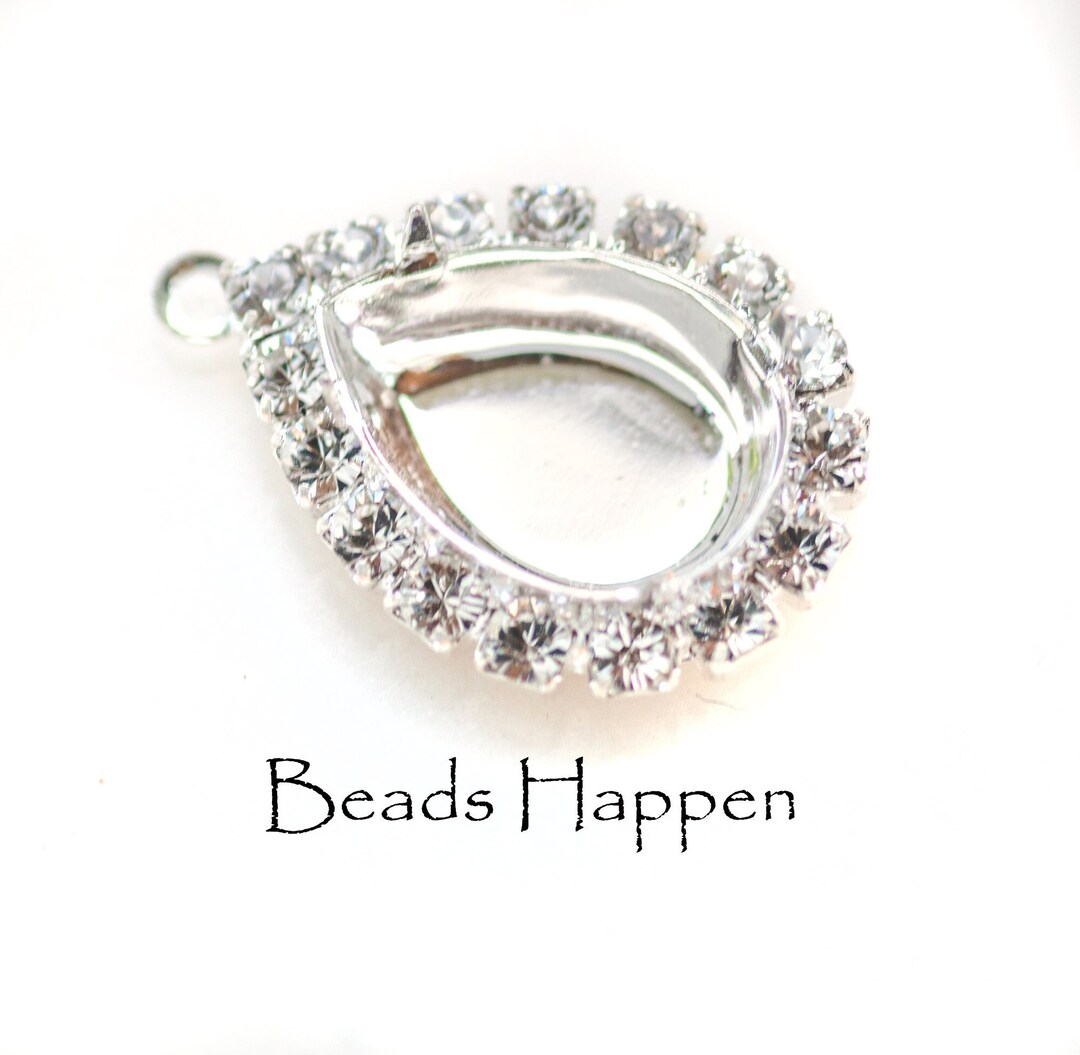 Sensational 18x13mm Pear Stone Setting, SWAROVSKI Crystals, 4 Standard ...