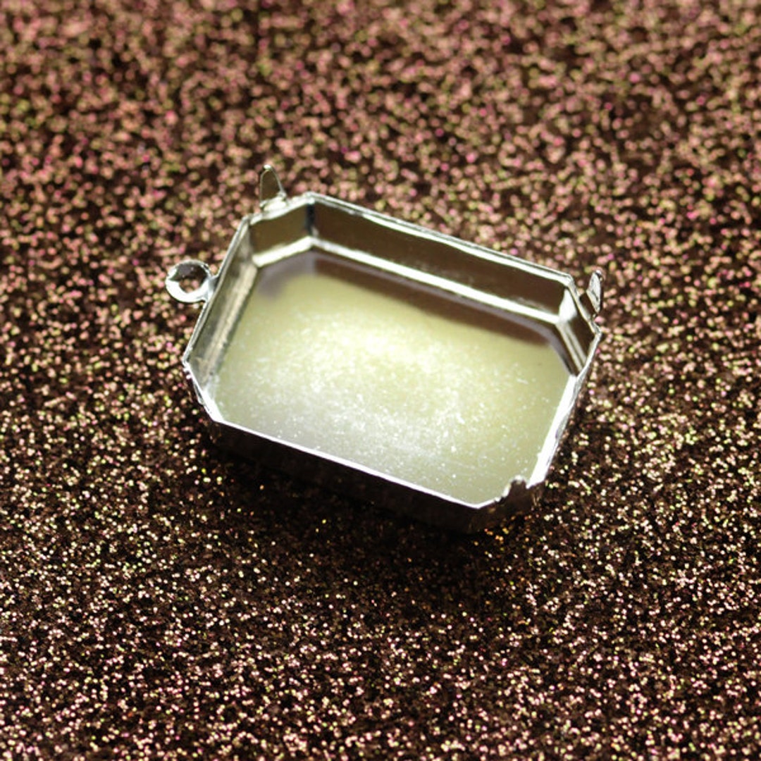 25x18mm Octagon Sterling Silver Plated Setting With One Loop One Ring ...