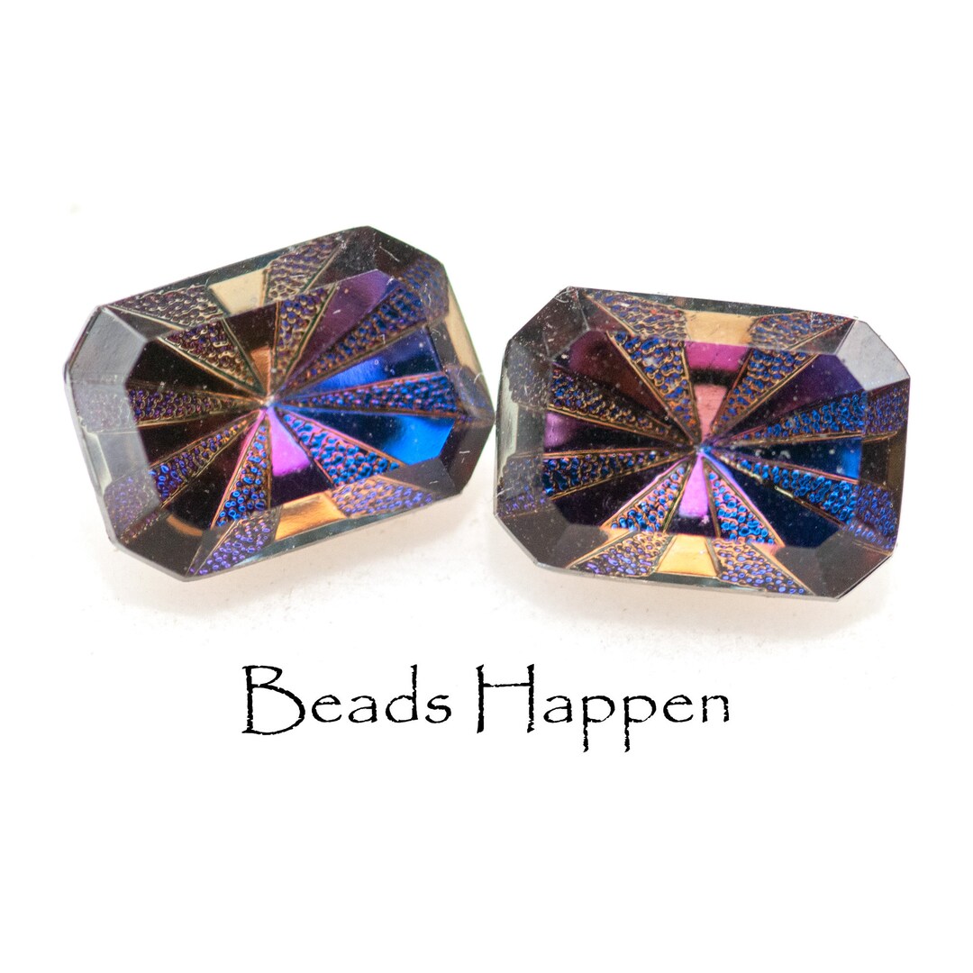 14x10mm Radiating Starburst Octagon Glass Gems Jewels Stones, Taupe ...
