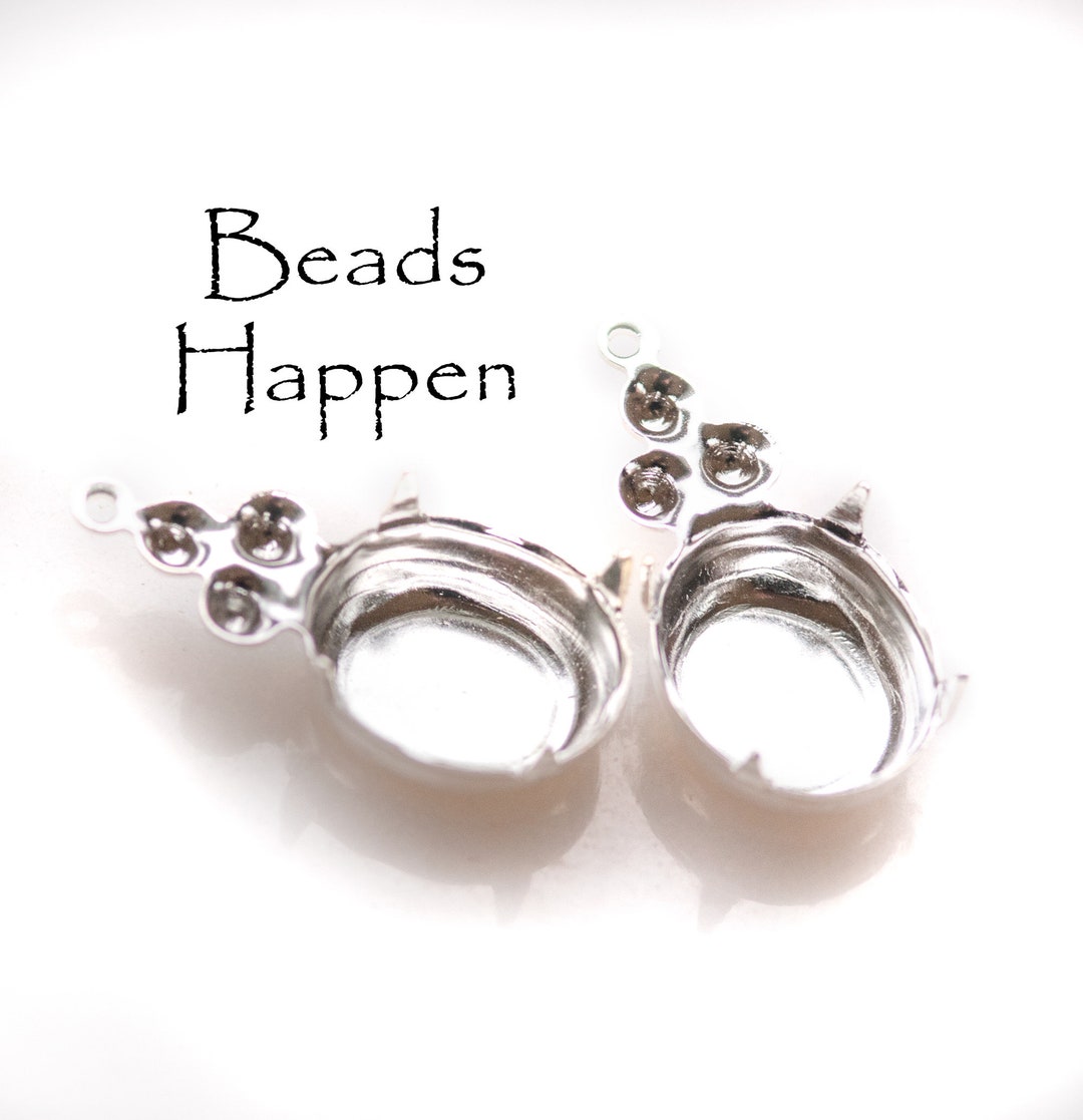 12x10mm Multi Stone Jewel Setting, for 12x10mm Ovals and Three Chatons ...