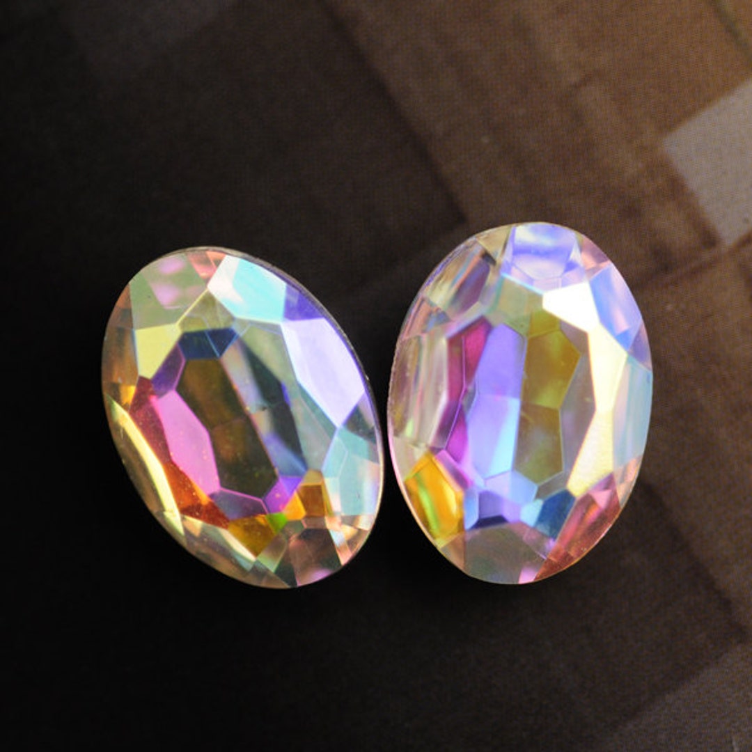 Pretty Pretty 18x13mm Crystal AB Oval Glass Jewels Stones Gems, Foiled ...