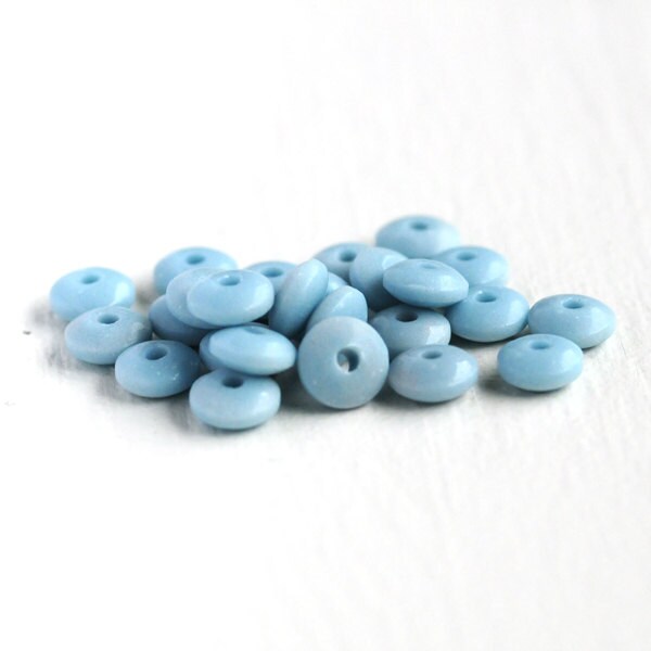 8mm 9mm Light Blue Ceramic Disk Beads Turquoise Blue Robins | Etsy