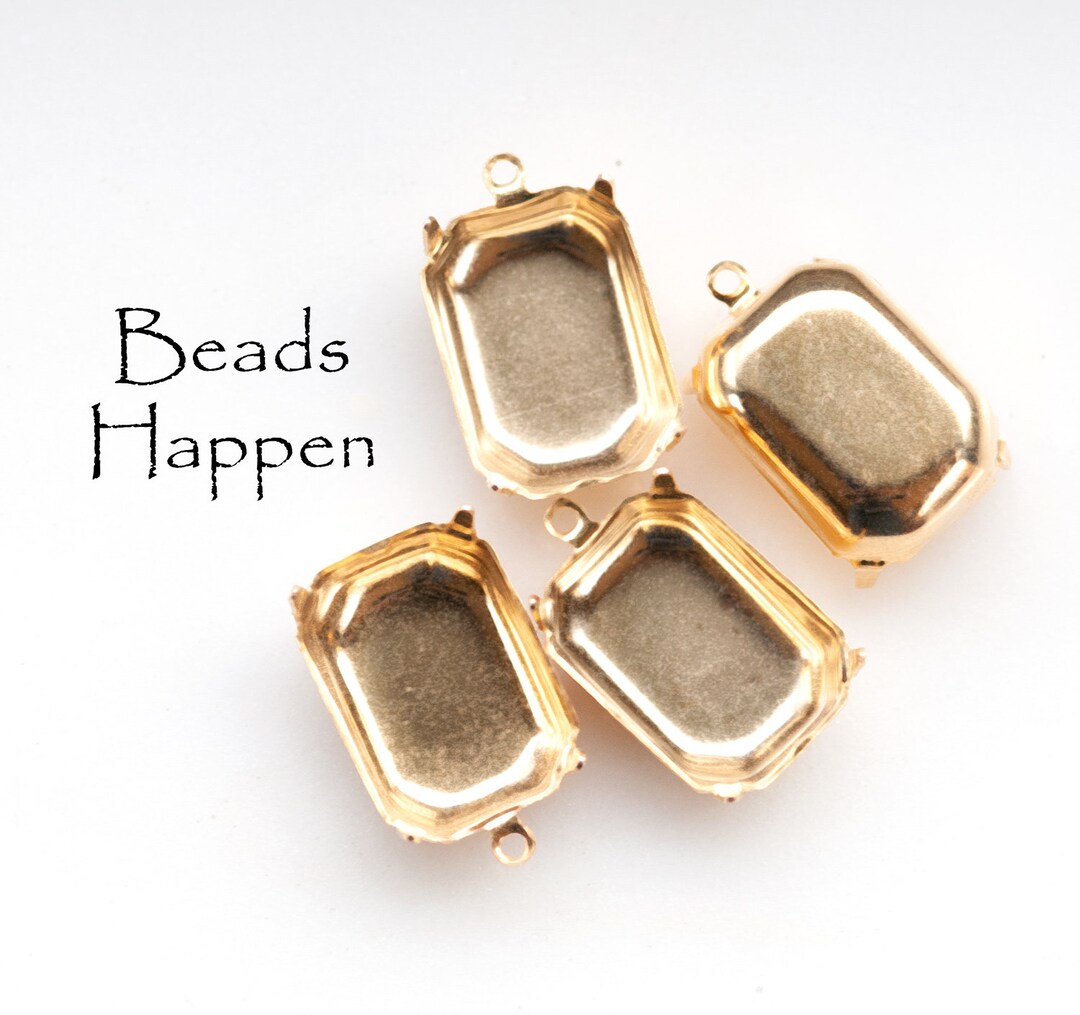 Problem Solver! 18.5x13.5mm Octagon Gold Plated Settings, 18.5x13.5 ...