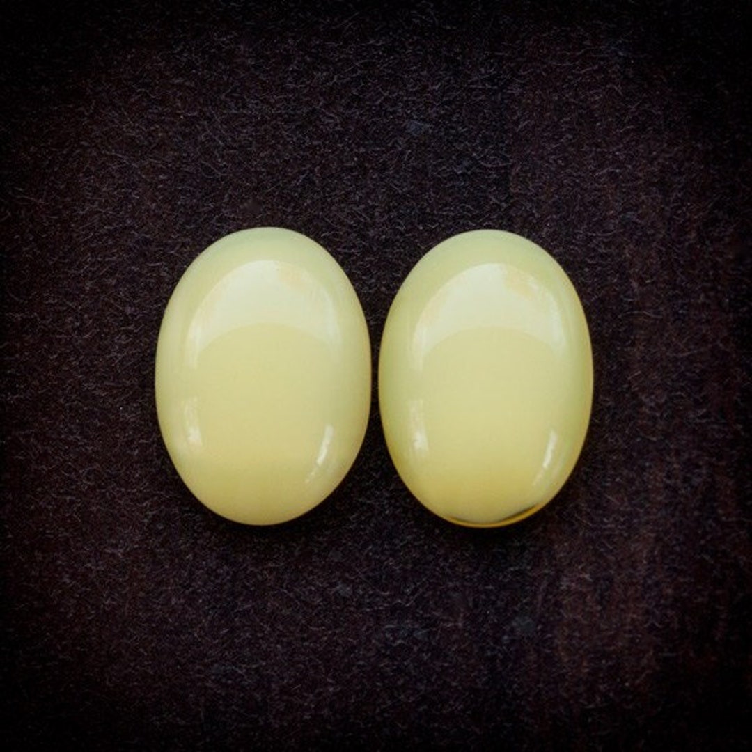 18x13mm Oval Glass Yellow Moonstone Cabochons Cabs, 18x13mm Ovals ...