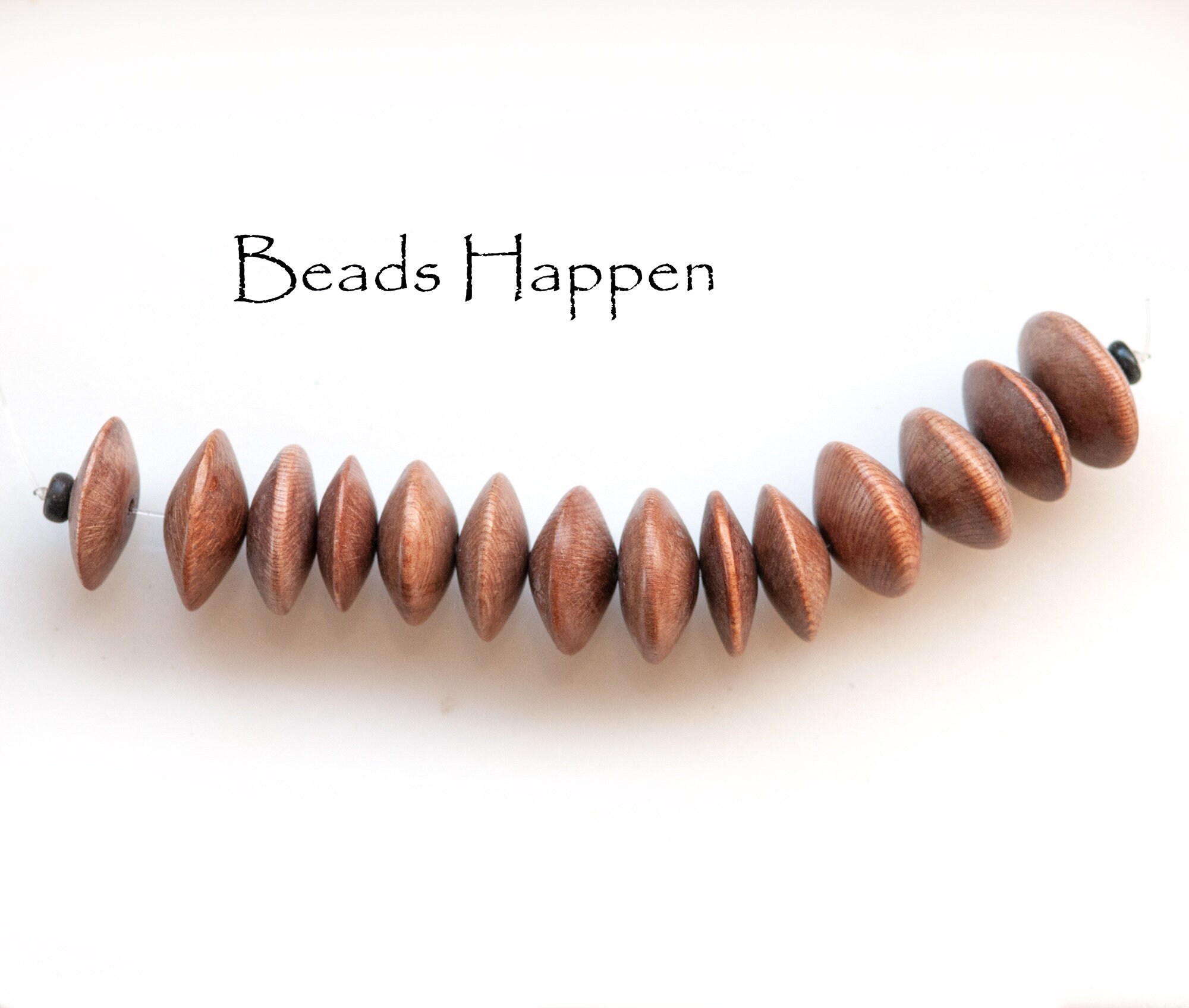 18mm 19mm 20mm Soft Brown Wood Bicone Satellite Beads, Round Beads ...