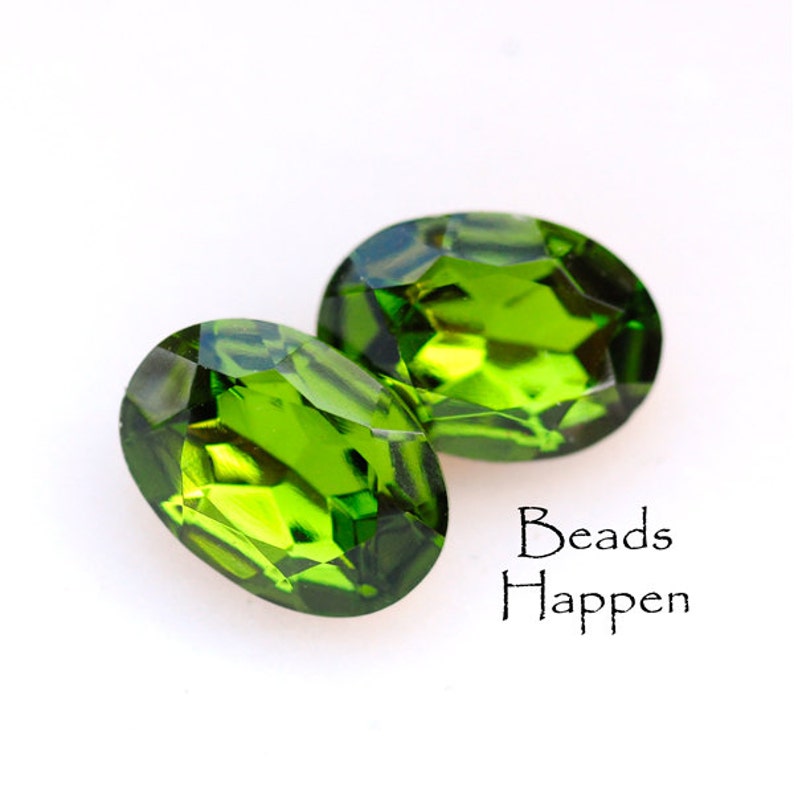 14x10mm Olivine Olive Green Oval Glass Stones 14x10 Ovals - Etsy