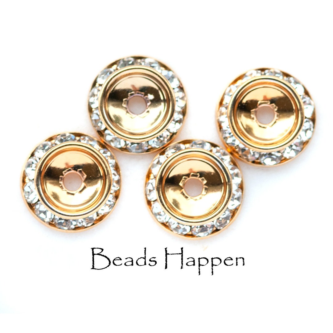 15mm Round Shrags Shrag With Clear Channel Chrag Crystals, Golden ...