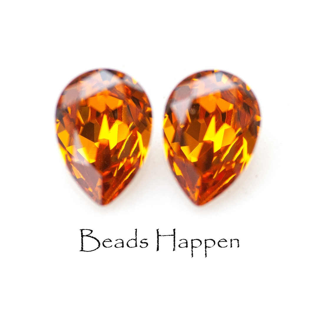 SWAROVSKI 14x10mm Pear Golden Topaz Pear Jewels, 14x10 Pears, Silver ...
