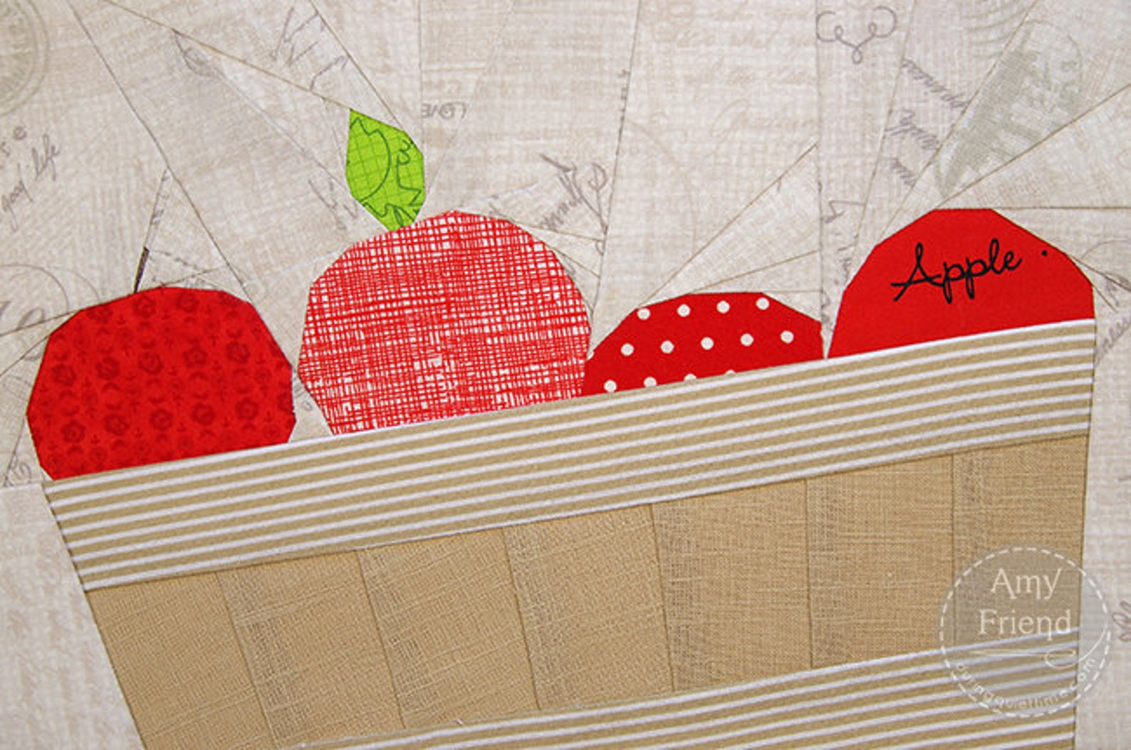 Bushel Basket of Apples Paper Pieced Pattern - Etsy