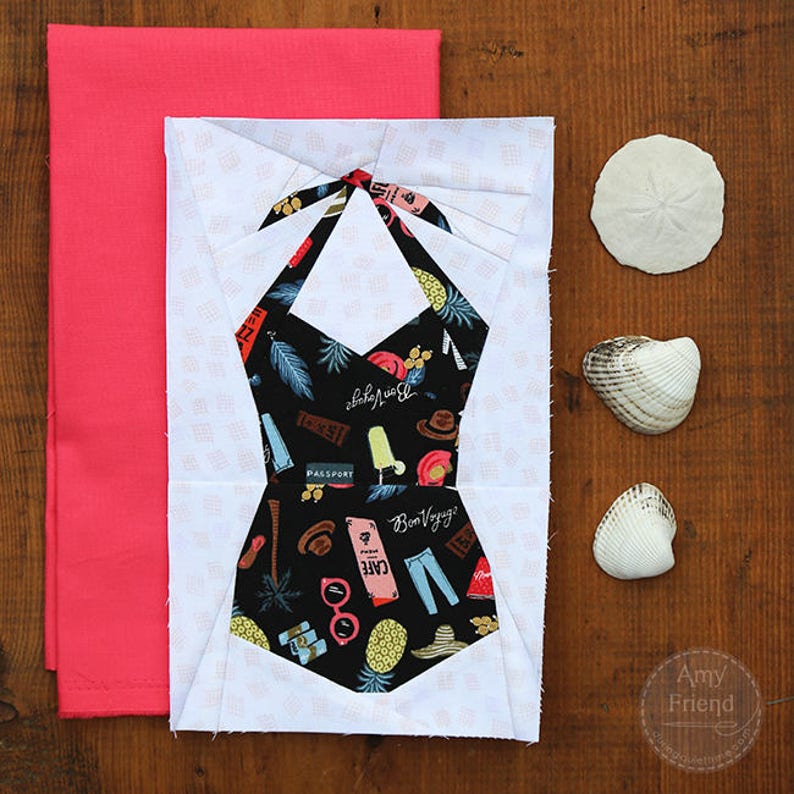 Vintage Bathing Suit Paper Pieced Pattern - Etsy