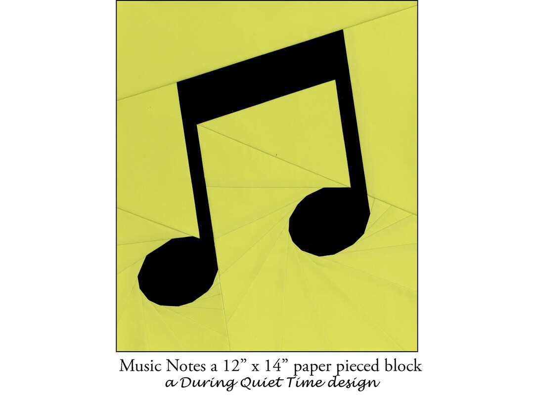 Music Notes Paper Pieced Pattern - Etsy