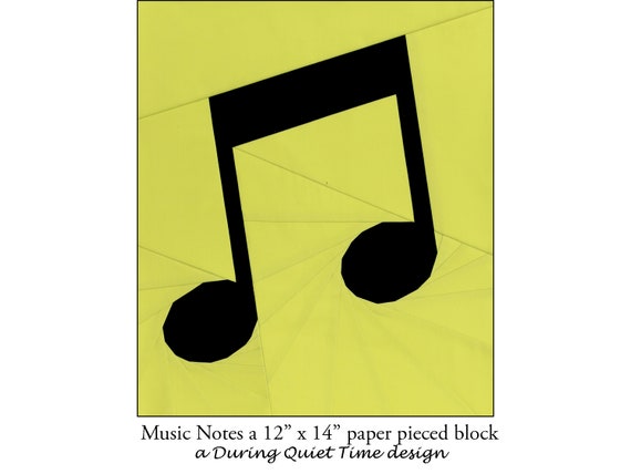 Music Notes Paper Pieced Pattern | Etsy