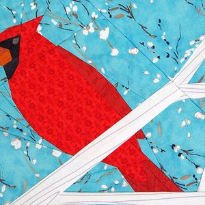 Cardinal Paper Pieced Pattern - Etsy
