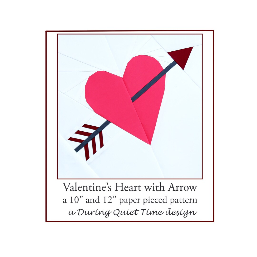 Valentine's Heart and Arrow Paper Pieced Pattern - Etsy