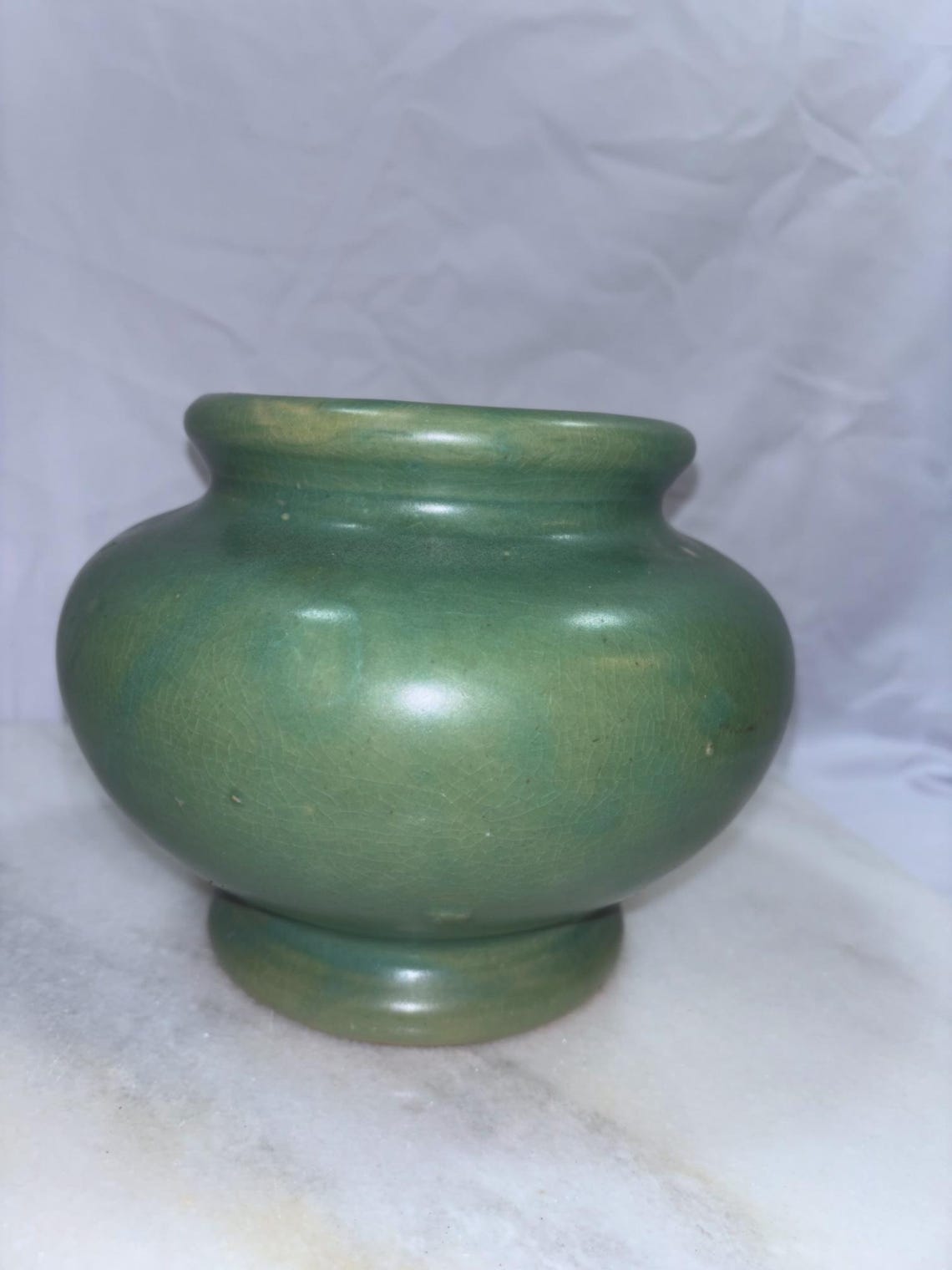 Lovely Antique Brush-mccoy Pottery Classic Vase W/ Matte Green Glaze - Etsy