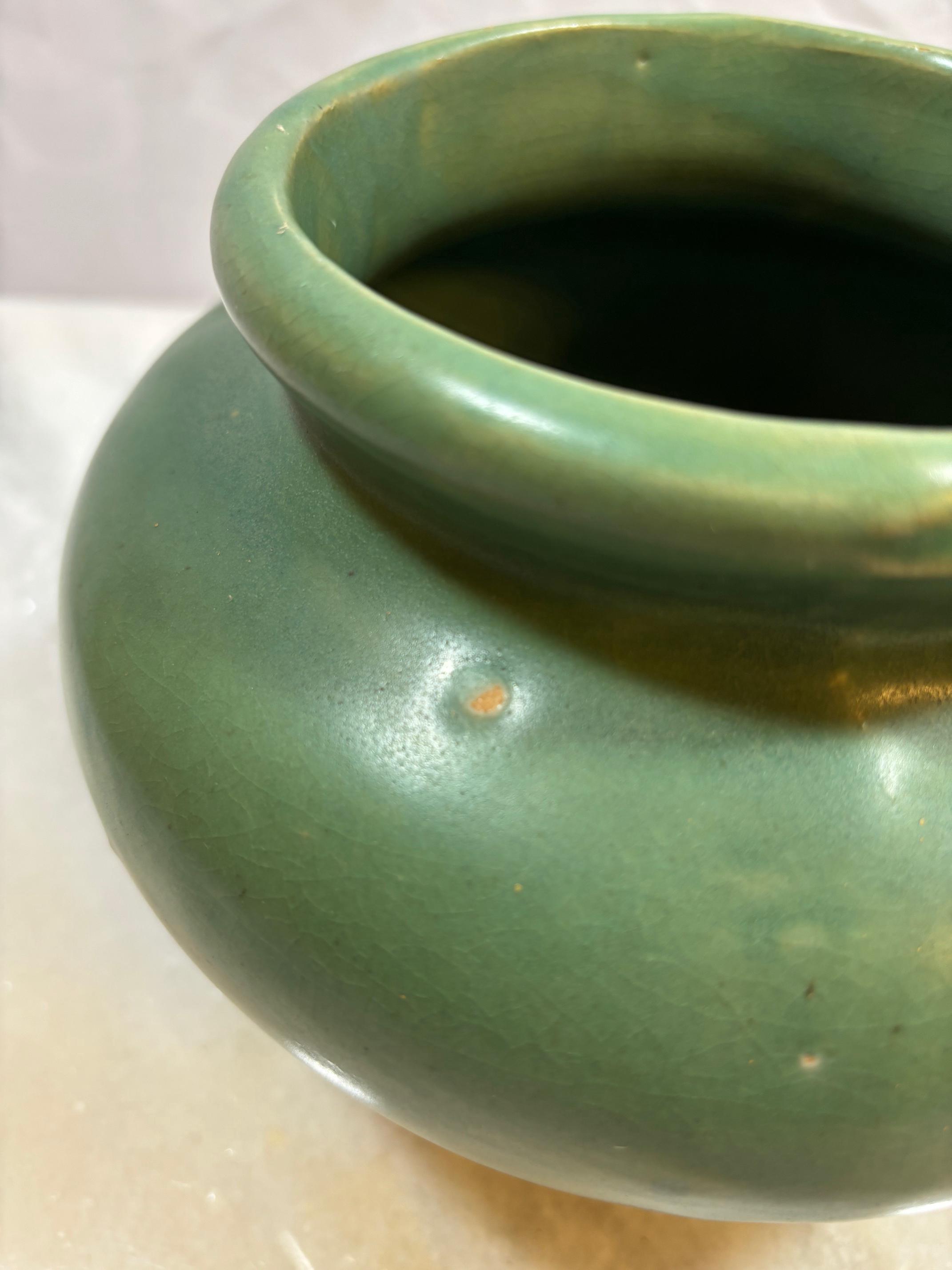 Lovely Antique Brush-mccoy Pottery Classic Vase W/ Matte Green Glaze - Etsy