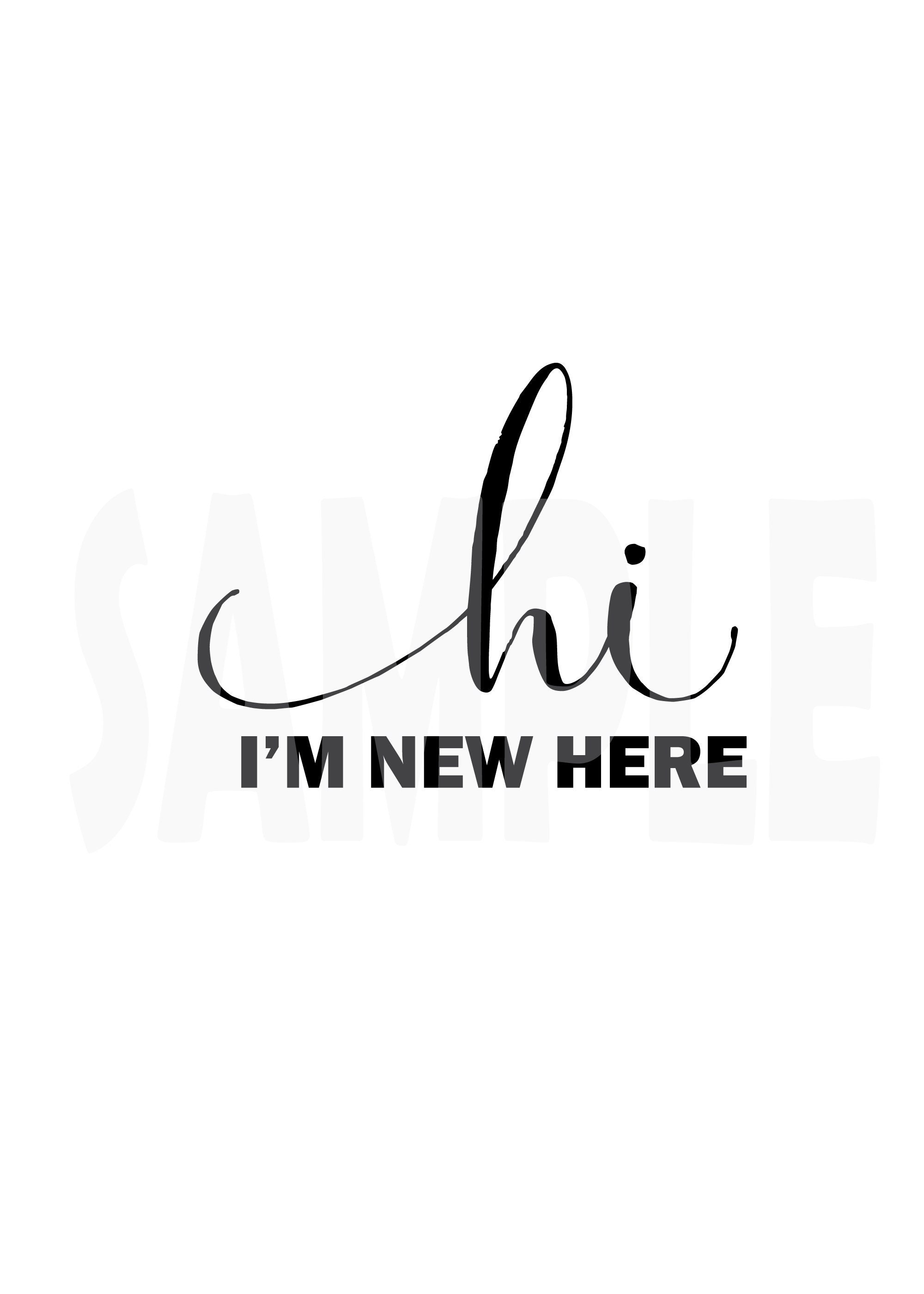 Hi I'm New Here SVG: Baby Shower Clipart (digital Download) - Etsy