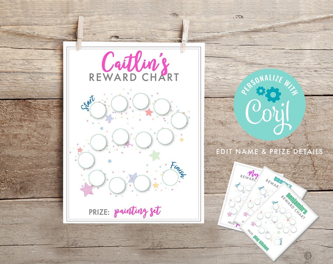 Editable Kids Chore Chart: Printable Reward Tracker (8.5 X 11) - Etsy