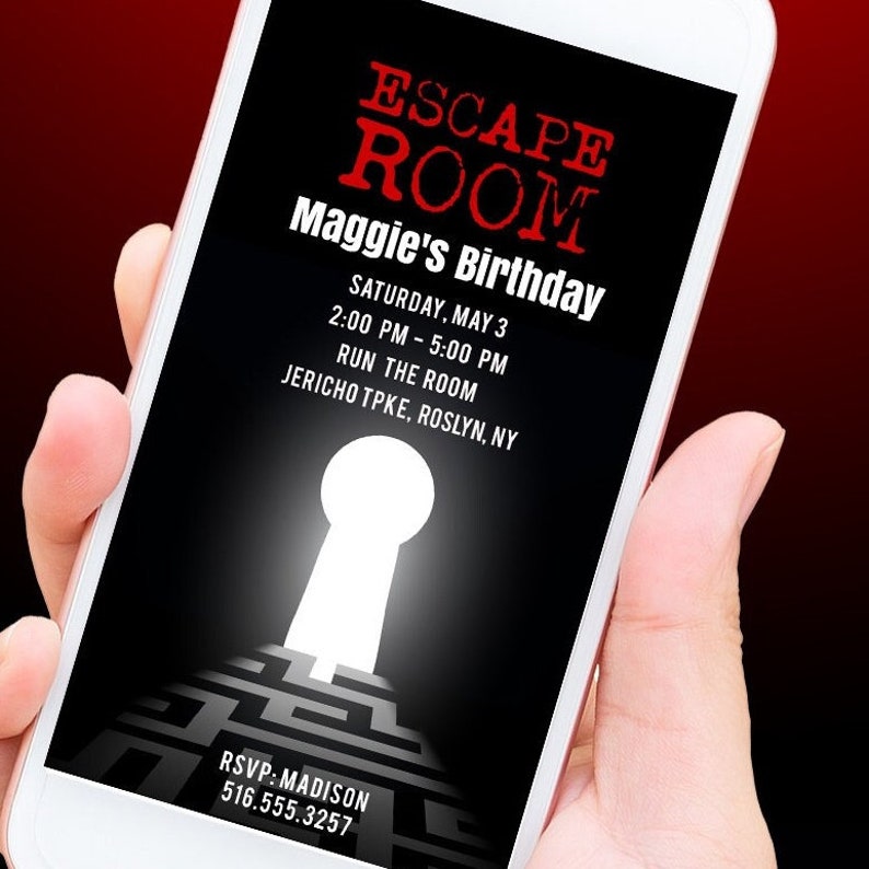 Escape Room Birthday Party Invitation Digital Birthday - Etsy
