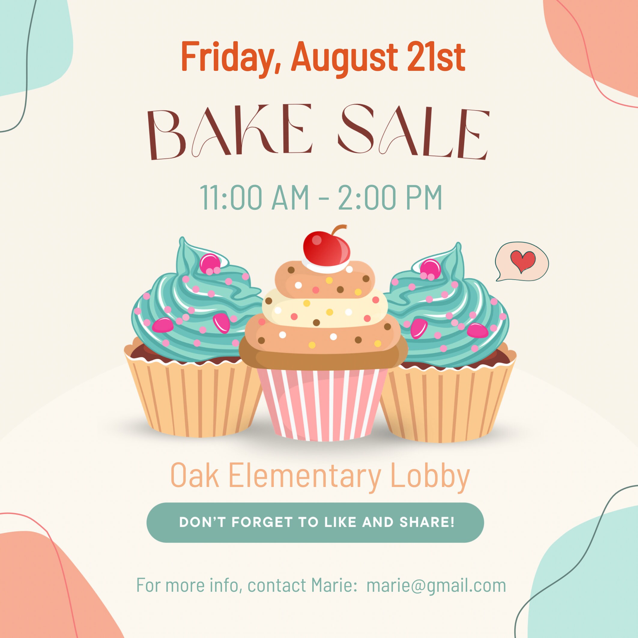 Bake Sale Fundraiser Flyer Social Media Bake Sale Ad Template School Bake Sale Fundraiser Flyer Social Media Bake Sale Ad Template School