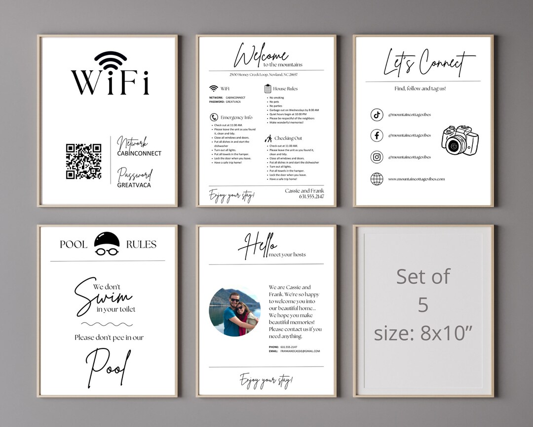 Airbnb Signs VRBO Signs Welcome Sign Rental Property Signs Canva ...