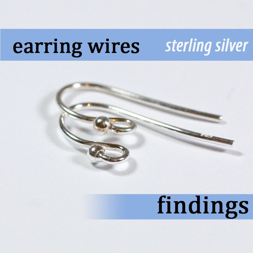 Sterling silver ear wires with ball and loop earring | Etsy