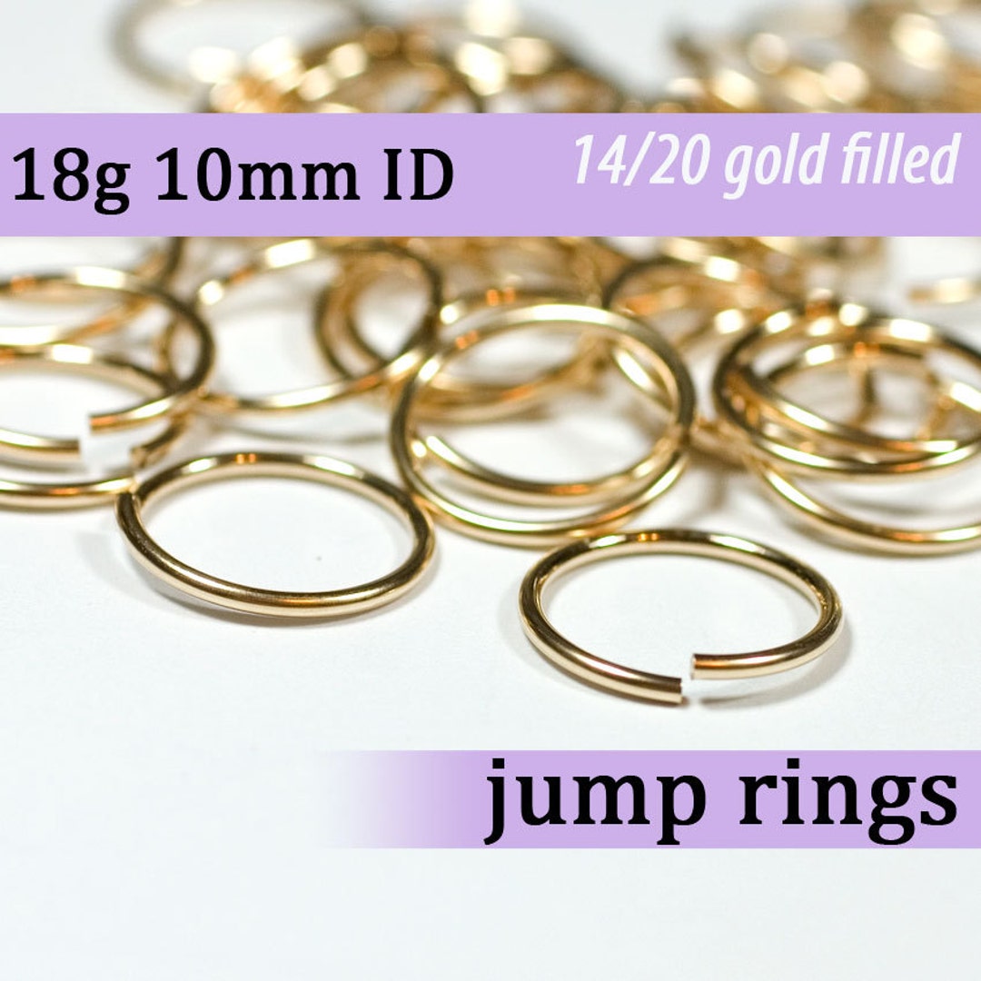 18g 10.0 Mm ID Gold Filled Jump Rings -- Goldfill Jumprings 18g10.00 ...
