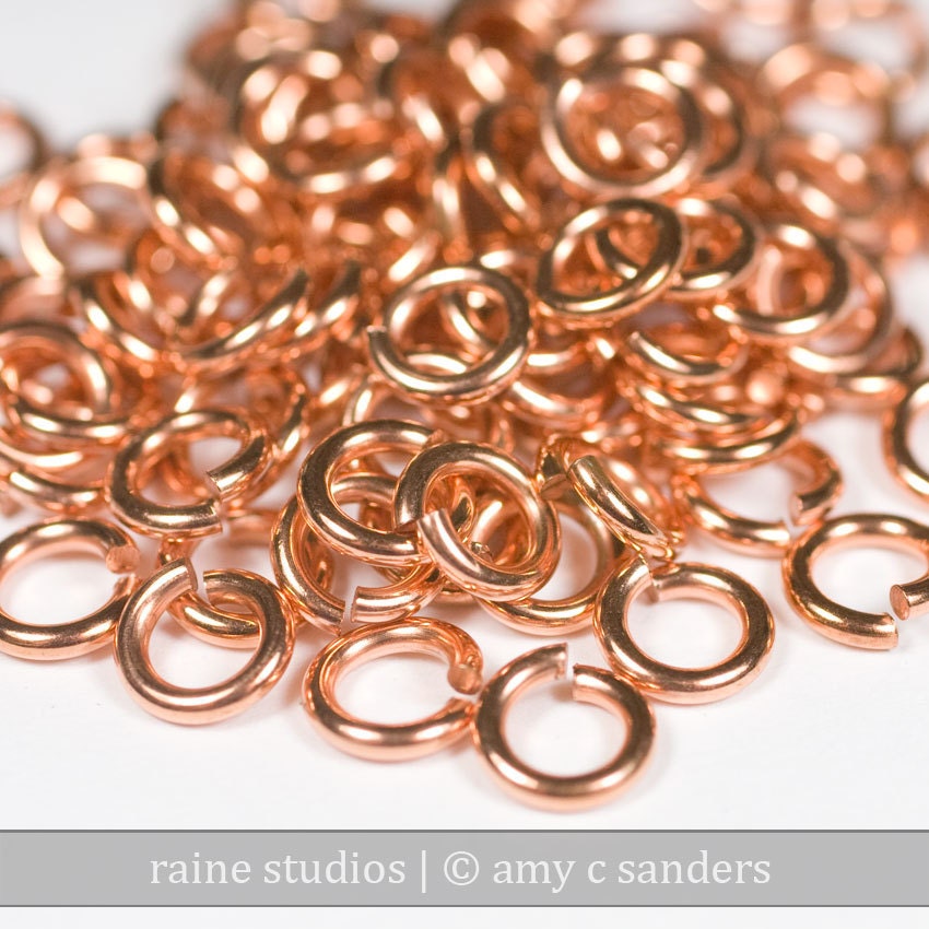 16g 3.5 mm ID 6.1 mm OD copper jump rings 16g3.50 open | Etsy